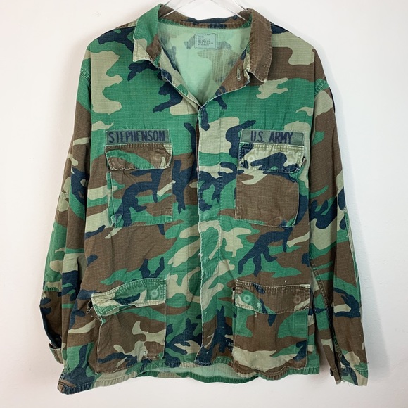 Vintage | Jackets & Coats | Vintage Camouflage Army Military Jacket ...